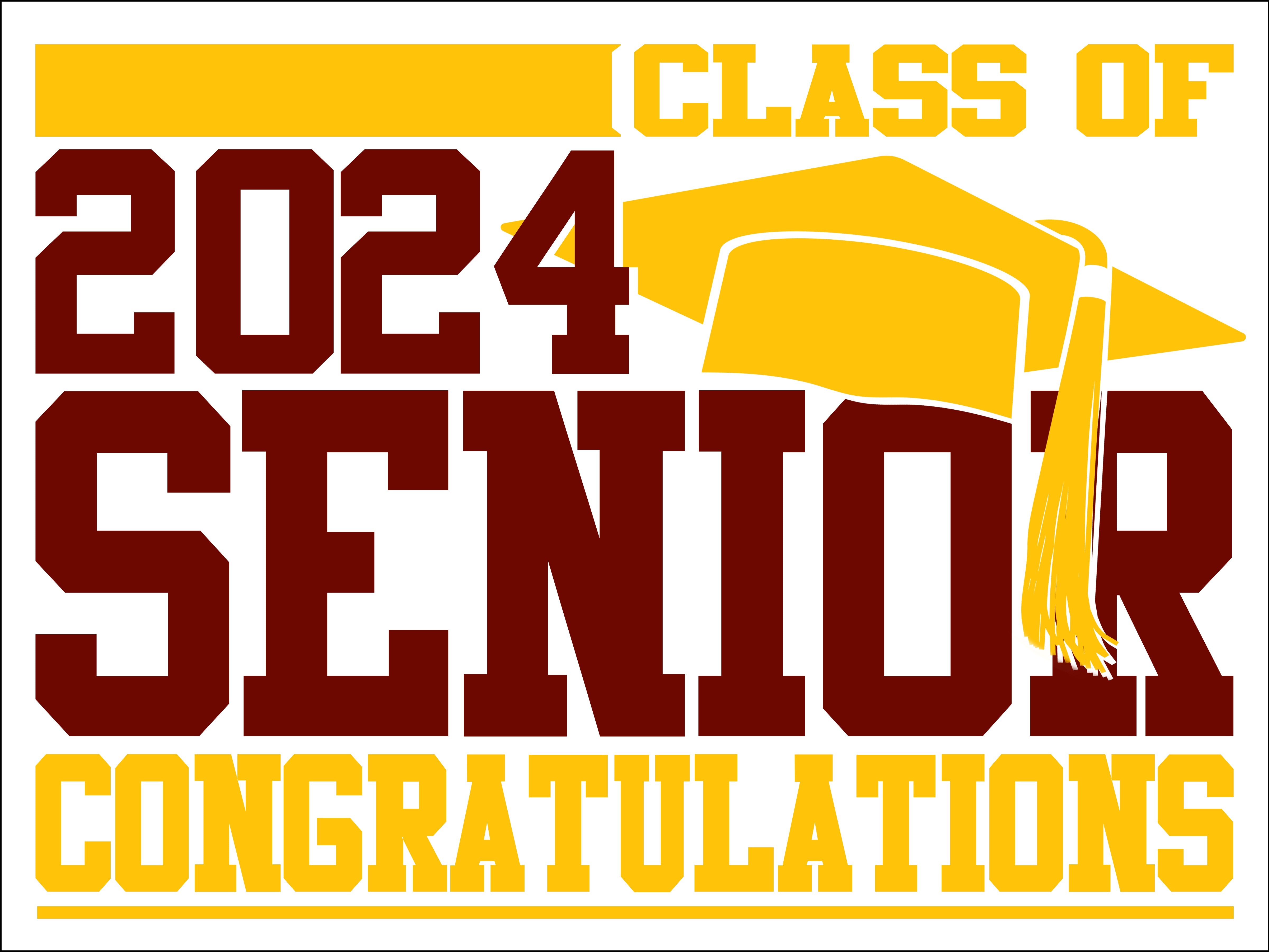 2024 Standard Senior Sign - No Photo – TLC Creative Design & Photography
